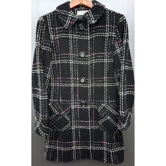 Jonathan Michael | Jackets & Coats | Vtg Wool Blend Coat Women M Black ...